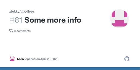 some more info · issue 81 · xtekky gpt4free · github