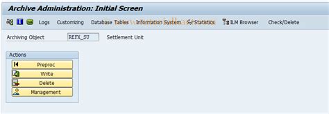 Rescsuar Sap Tcode Archive Settlement Units