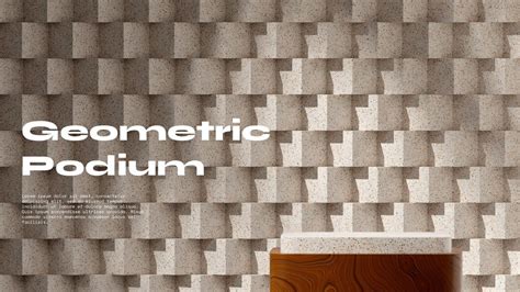 Текстурированная стена из терраццо 3d изображение шаблона рендеринга макет терраццо и подиум с