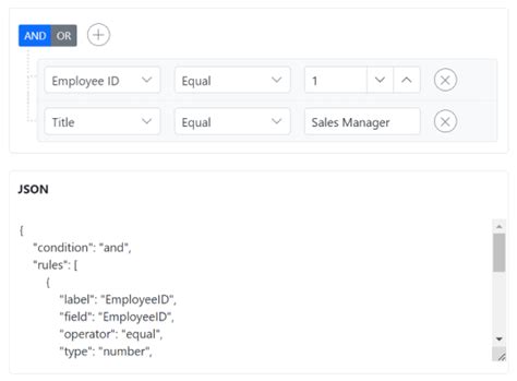 Vue Query Builder Component Syncfusion