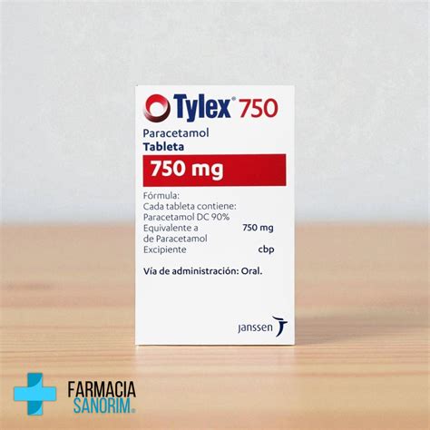 Paracetamol 750mg Tylex Caja C20 Tabletas Farmacia Sanorim