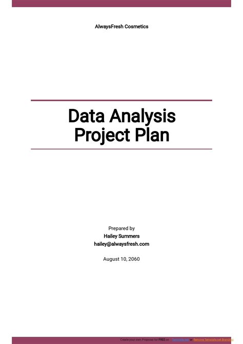Data Analysis Project Plan Template Google Docs Word Apple Pages Template Net