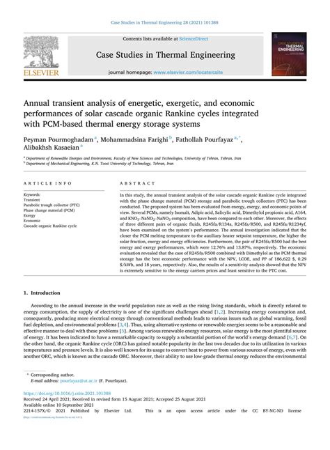 Pdf Annual Transient Analysis Of Energetic Exergetic And Economic Performances Of Solar