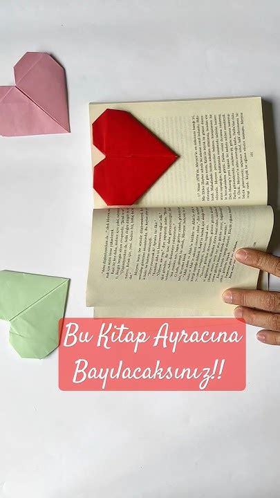 Sevgililer Gününe Özel Kalp Şeklinde El Yapımı Kitap Ayracı Kolay Kağıt Katlama Sanatı