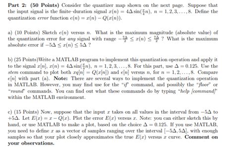 Solved Part 2 50 Points Consider The Quantizer Map Shown