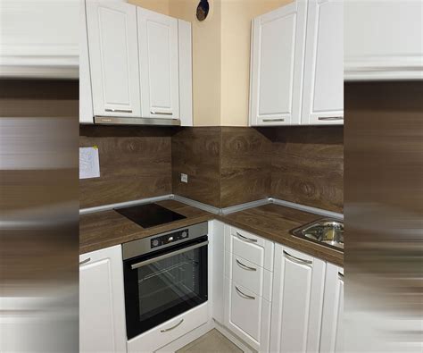 Ъглова кухня по поръчка лице МДФ бял мат