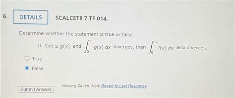 scalcet8 7 tf 014 determine whether the statement is
