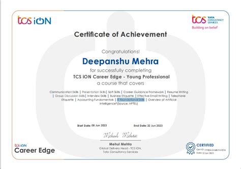 Deepanshu Mehra On Linkedin Very Excited To Share The Certificate I