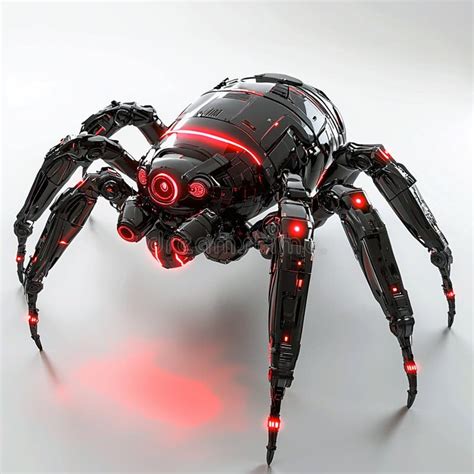 Robotic Spider Artificial Intelligence Concept Rendering Isolated On White Background Stock