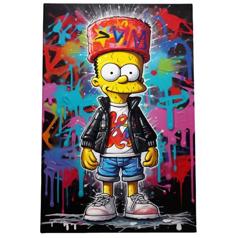 Obraz 120x80 Motywacyjny Pop Art Bart Simpson Simpsonowie Graffiti Ciemny • Cena Opinie