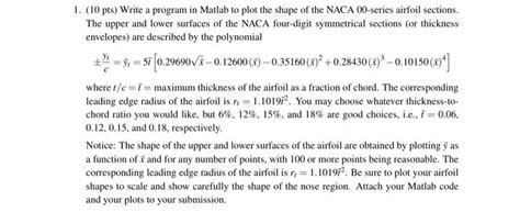 Solved Pts Write A Program In Matlab To Plot The Shape Chegg