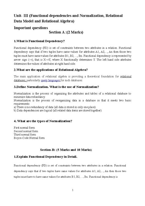 Dbms Unit 1 Bca 1 Notes For Dbms Database Management System