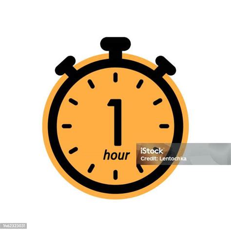 1 시간 스톱워치 아이콘 타이머 기호 조리 시간 화장품 또는 화학 적용 시간 1 시간 대기 시간 벡터 일러스트 레이 션 1에 대한 스톡 벡터 아트 및 기타 이미지 Istock