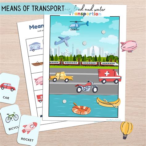 Means Of Transportation Worksheets Vehicles Flashcards Transport Busy Book Pages Land Air