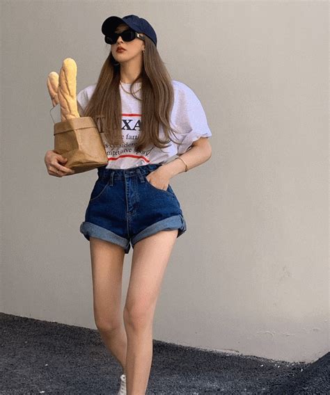 [당일배송] 블리 롤업 하이웨스트 데님 핫팬츠 에이블리