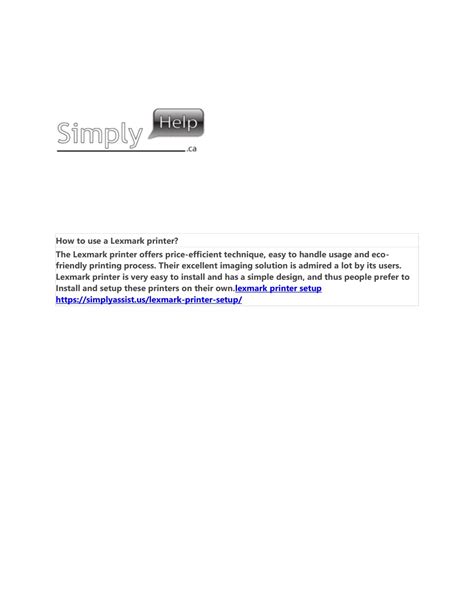 Ppt How To Use A Lexmark Printer Powerpoint Presentation Free