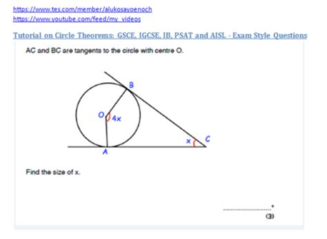 Circle Theorems Igcse Gcse Ib Psat And Aisl [exam Guides Complete