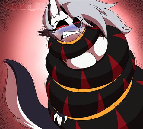 Rule 34 Asphyxiation Coiling Drooling Hellhound Helluva Boss Kaa And