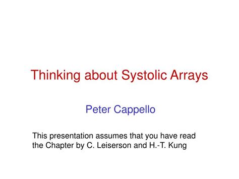 Ppt Thinking About Systolic Arrays Powerpoint Presentation Free