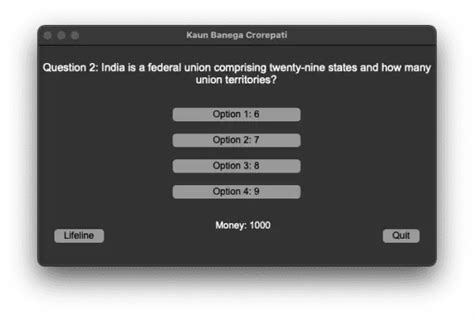 Kbc Game Using Python With Source Code Seldom India