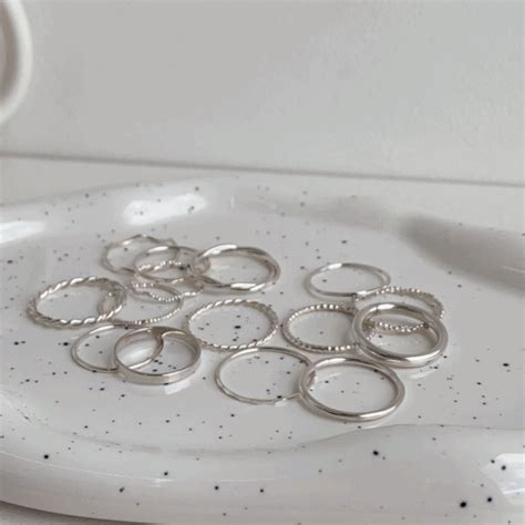 [ 당일출고 전체 순은925] ﻿all Silver 데일리 실버 레이어드 은반지 15type 에이블리