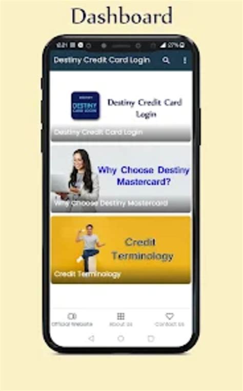 destiny credit card login for android download