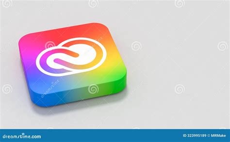 Adobe Creative Cloud App Icon On Gray Background With Copy Space Editorial Stock Image