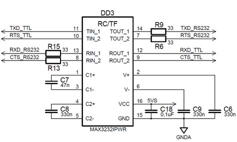 Max3232 Output Signal Oscillations Dout2 Interface Forum Interface Ti E2e Support Forums