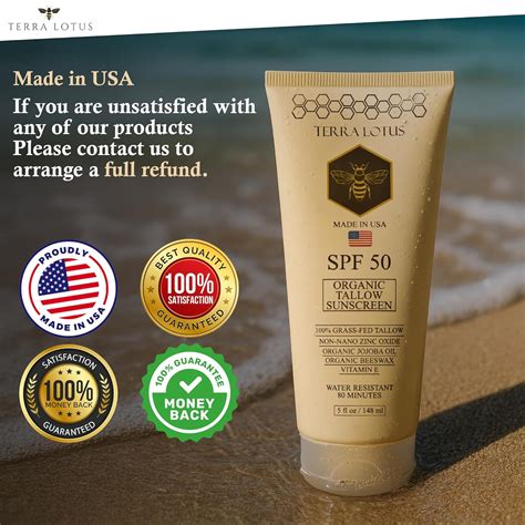 Organic Tallow Sunscreen 50 Spf 5 Oz Terra Lotus