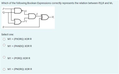 Solved Which Of The Following Boolean Expressions Correctly