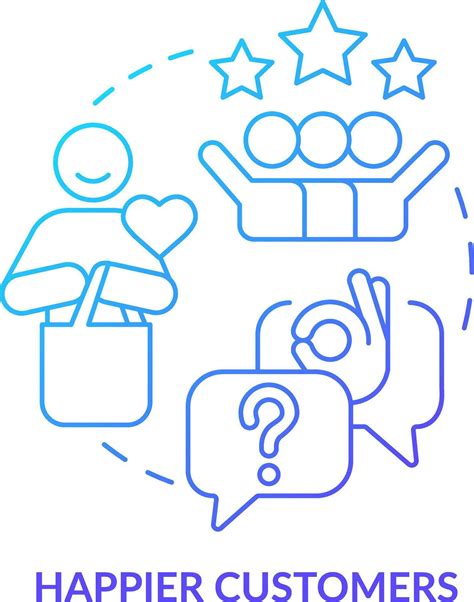 Happier Customers Blue Gradient Concept Icon Satisfaction Level Tracking Customer Engagement