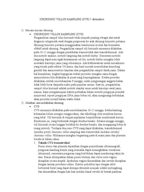 Chorionic Villus Sampling Pdf