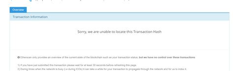 Metamask Transaction Hashes On Etherscan No Found Unable To Withdraw
