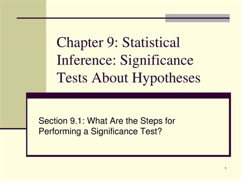 Ppt Chapter 9 Statistical Inference Significance Tests About Hypotheses Powerpoint