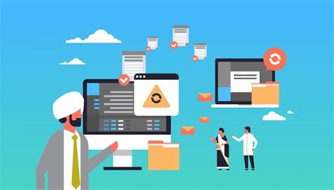 Premium Vector Indian People Working Data Transfer Concept