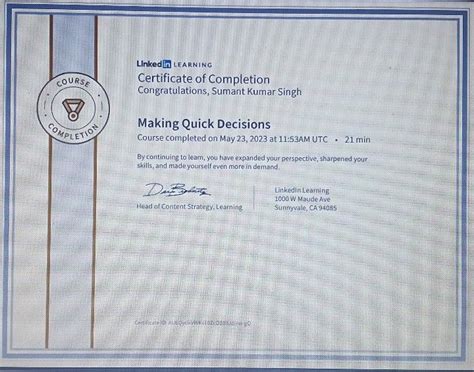 Sumant Kumar Singh On Linkedin Certificate Of Completion Of Online Course Making Quick