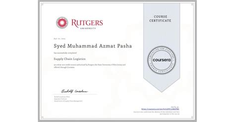 azmat pasha on linkedin completion certificate for supply chain logistics