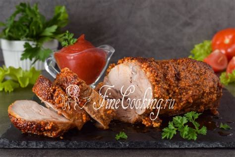 Свинина запеченная в горчице в духовке Рецепт Идеи для блюд Свинина Еда