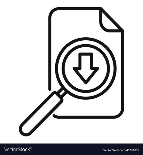 File Download Icon Outline Backup Data Royalty Free Vector
