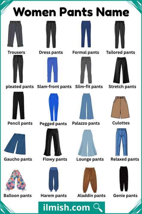 List Of Women Pants With Names In English With Pictures Ilmish