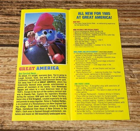 1985 Marriotts Great America Santa Clara California Theme Park Map
