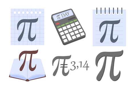 Premium Vector Pi Day Set Annual Celebration Mathematical Constant Pi Pi Day International Day