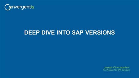 deep dive into sap versions ppt