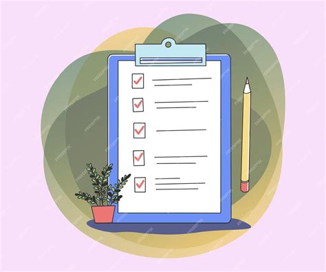 체크리스트와 연필이 있는 거대한 클립보드 무료 벡터