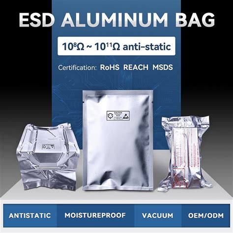 Esd 가방 0152mm 은박 정전기 방지 알루미늄 가방 4mil 호일 제작 가방 제조 업체 및 공급업체 중국 공장