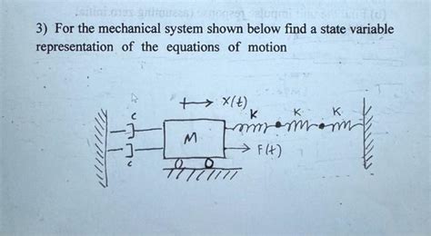 Solved For The Mechanical System Shown Below Find A State Chegg