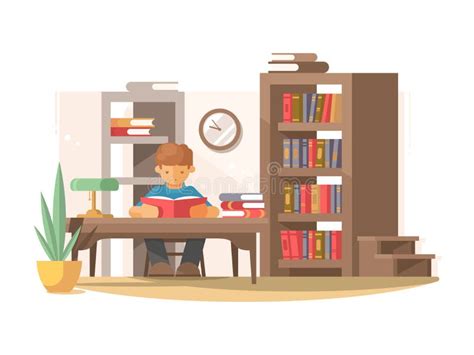 Студент читает шарж книги иллюстрация штока иллюстрации насчитывающей смешно 34510618