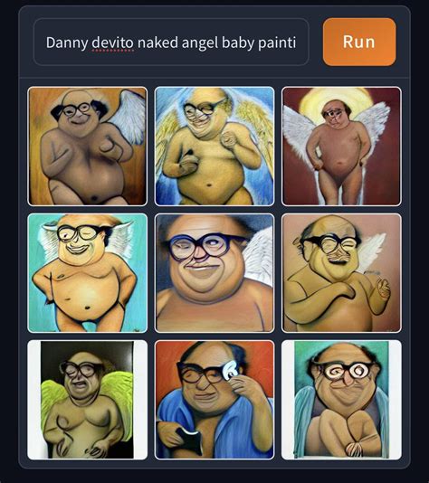 Danny DeVito Naked Angel Painting R Weirddalle