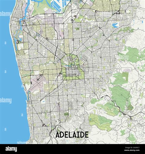 Adelaide Australia Map Poster Art Stock Vector Image And Art Alamy
