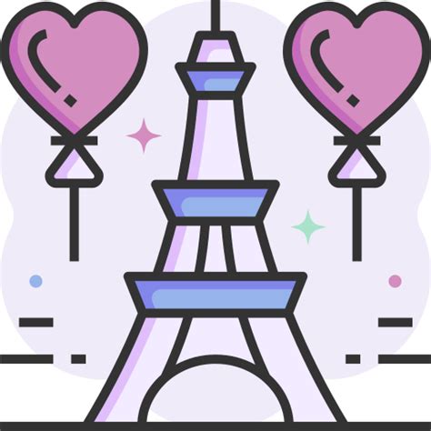 Eiffel Tower SBTS Lineal Color Icon